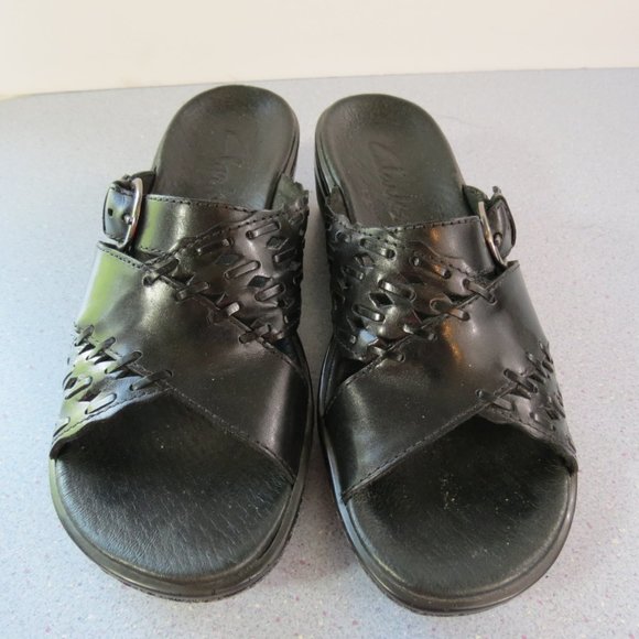 Clarks | Shoes | Clarks Womens Black Open Toe Clogs Mules Sandals ...